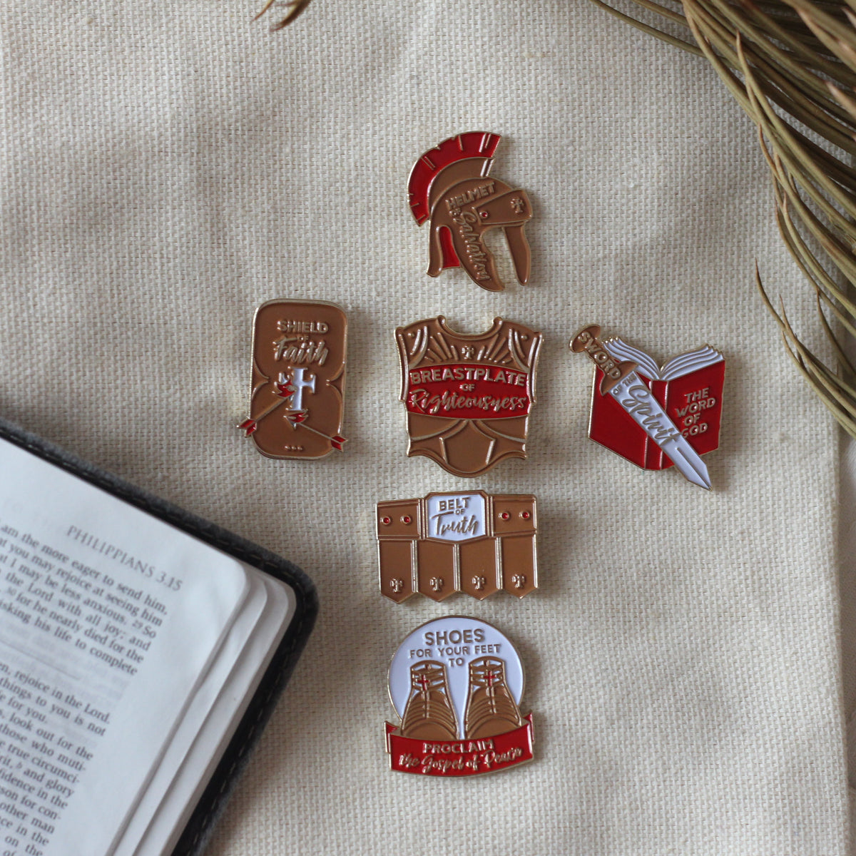 Put on the Armour of God | Enamel Pins | Eph 6:10 – Parables Gifts